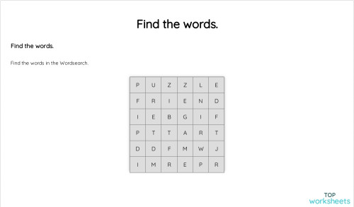 Find the words.. Interactive worksheet | TopWorksheets
