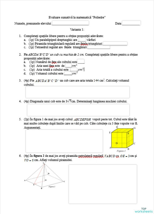 Interactive worksheets and online exercises in romanian | TopWorksheets