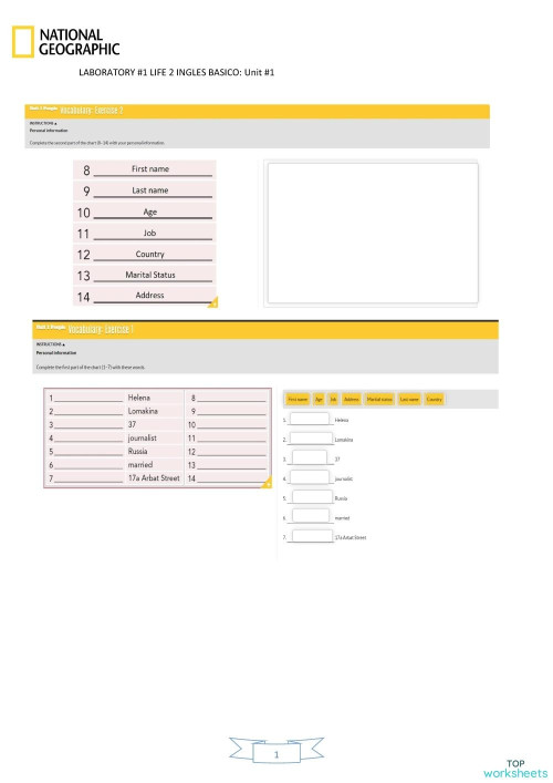 Basic Laboratory 1. Interactive worksheet | TopWorksheets