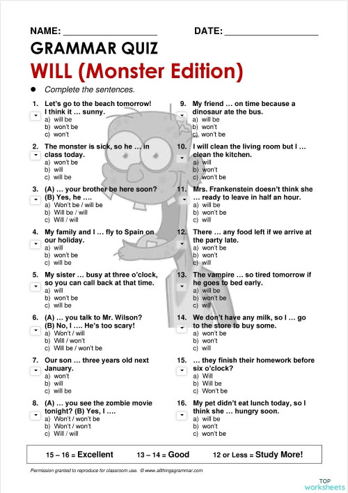 Future.tenses.review. Interactive worksheet | TopWorksheets