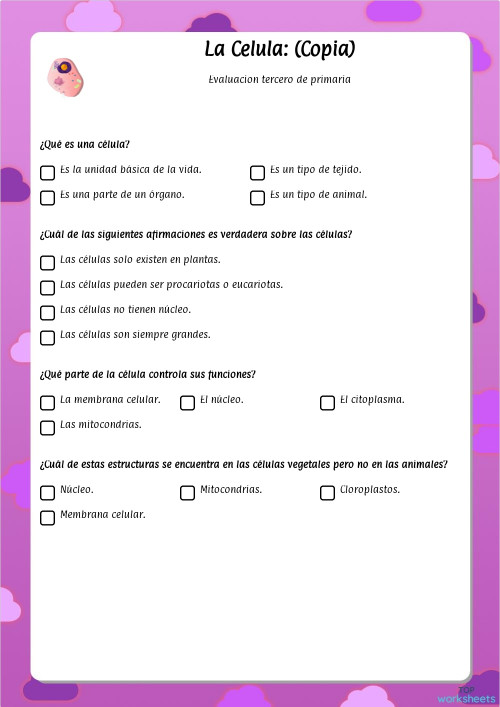 La Celula: (Copia). Ficha interactiva | TopWorksheets