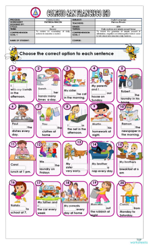 CHOOSE WORK WORKS. Ficha interactiva | TopWorksheets