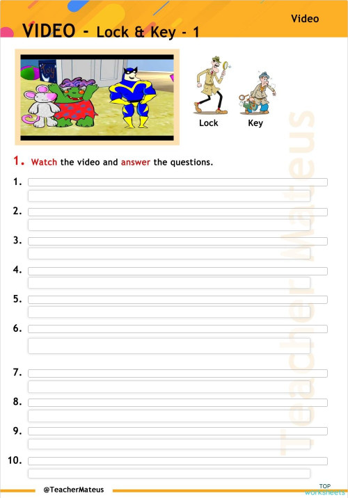 VIDEO - Kid's Box 1 - Unit 9 - CAN - TM0408. Interactive worksheet ...