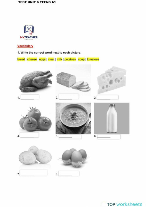 TEST UNIT 6. Interactive worksheet | TopWorksheets