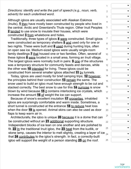 SAT_Grammar_Parts of speech. Interactive worksheet | TopWorksheets