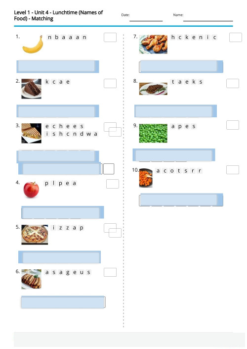 Level 1 -Unit 4- Vocab - Spelling. Interactive worksheet | TopWorksheets