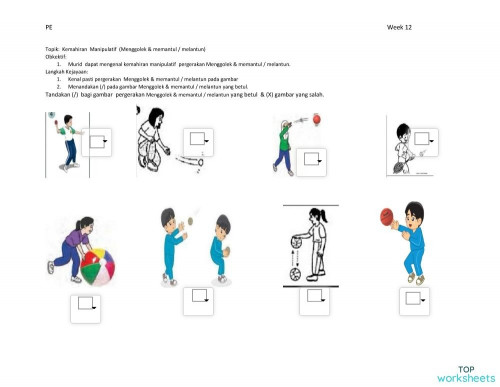 PJ Y4 W7 16.2 Kemahiran Bola Sepak. Interactive worksheet | TopWorksheets