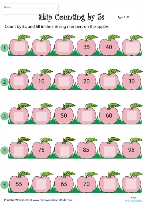 Skip Counting by 5s. Interactive worksheet | TopWorksheets