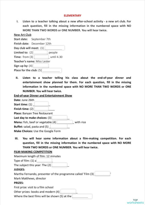 Elementary. P2. Interactive worksheet | TopWorksheets