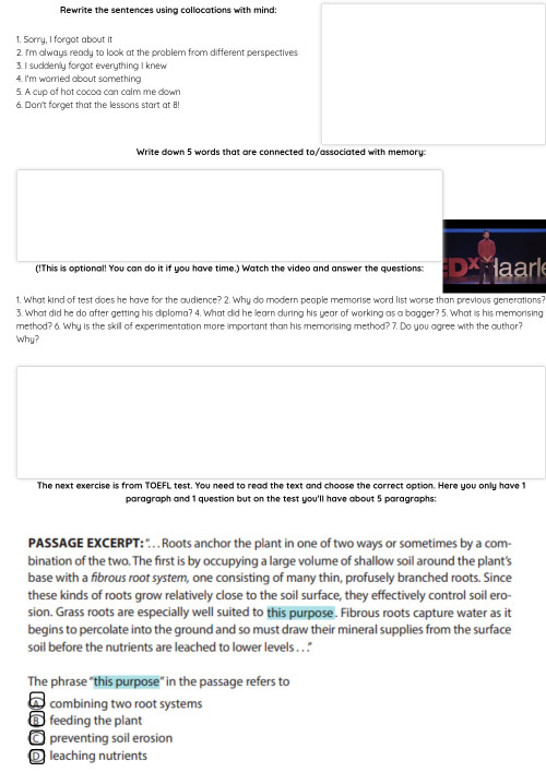 TOEFL preparation. Interactive worksheet | TopWorksheets