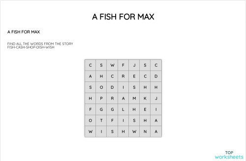 A FISH FOR MAX. Interactive worksheet | TopWorksheets