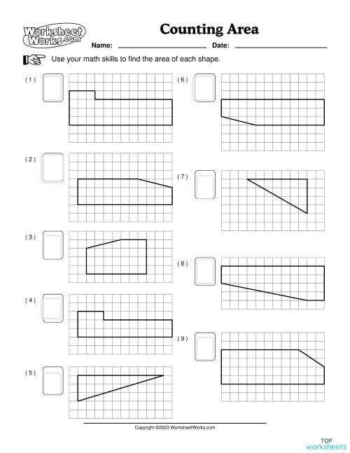 Counting Area. Interactive worksheet | TopWorksheets