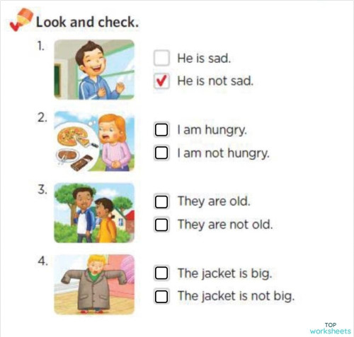 be (am/is/are+not) part 2. Interactive worksheet | TopWorksheets