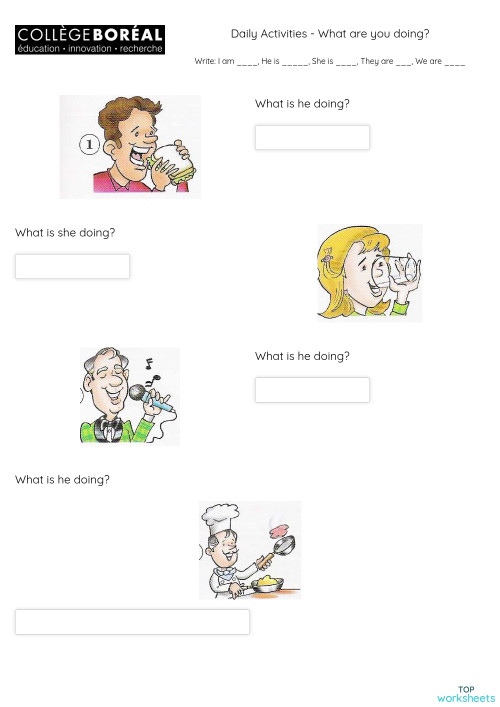Daily Activities - What are you doing?. Interactive worksheet ...
