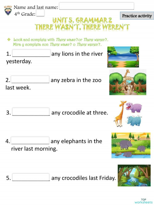 4th G. Unit 5. Grammar 2. Evaluated activity. Interactive worksheet ...