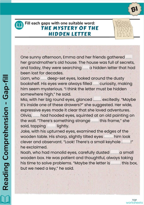 Reading (Eye Shapes). Interactive worksheet | TopWorksheets