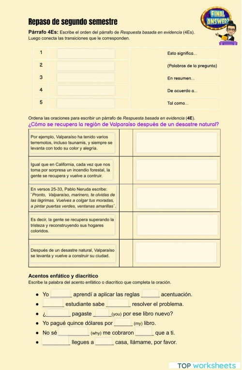 SS4 Repaso final. Ficha interactiva | TopWorksheets