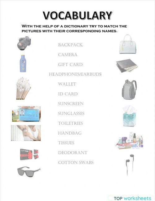 Vocabulary Basic 01 Unit 3 Lesson A. Interactive worksheet | TopWorksheets