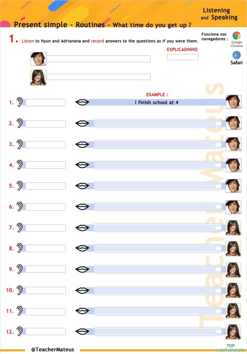PRESENT SIMPLE - 20 - Daily Routine - Listening and Speaking TM0115 ...
