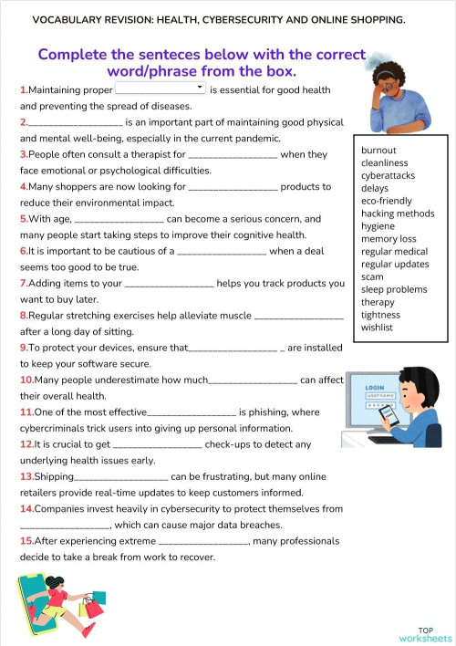Vocabulary revision. Interactive worksheet | TopWorksheets