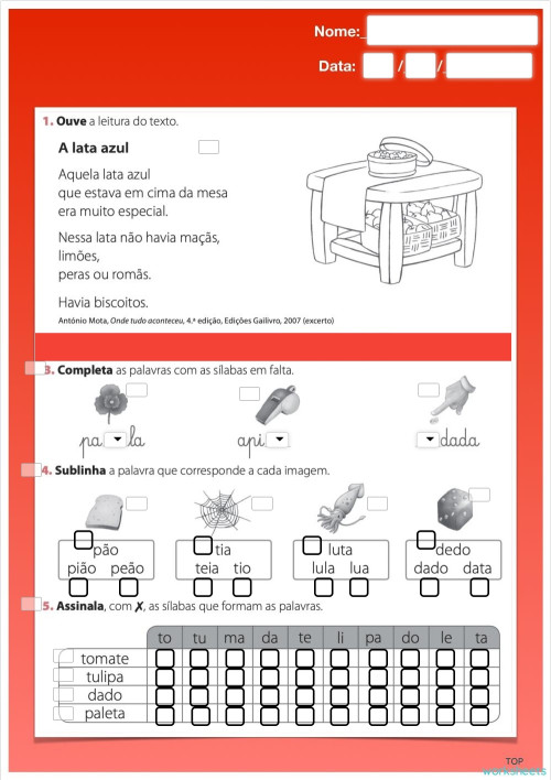 Fichas de trabalho dezembro nível 1. Ficha interativa | TopWorksheets