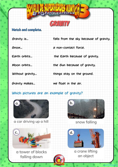 Force of gravity. Interactive worksheet | TopWorksheets