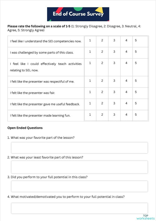SEL: interactive worksheets and online exercises | TopWorksheets