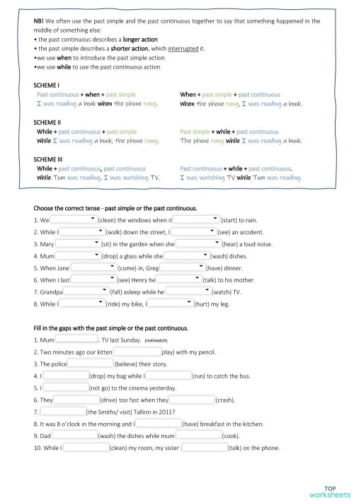 Gateway A2 Unit 5 Past Simple OR Continuous. Interactive worksheet ...