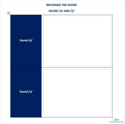 RECOGNIZE THE SOUND /S/ AND /Z/. Interactive worksheet | TopWorksheets