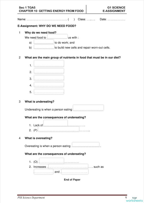 Chp 7 Food Safety. Interactive worksheet | TopWorksheets