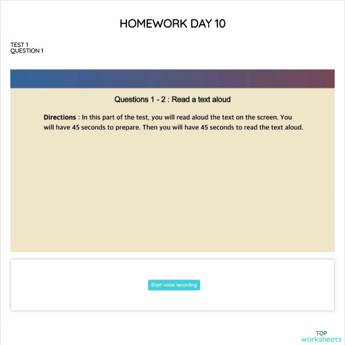 Speaking: interactive worksheets and online exercises | TopWorksheets