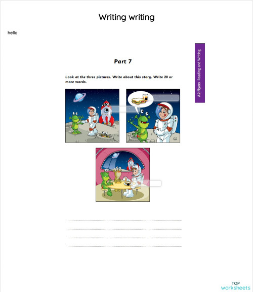 Writing: interactive worksheets and online exercises | TopWorksheets