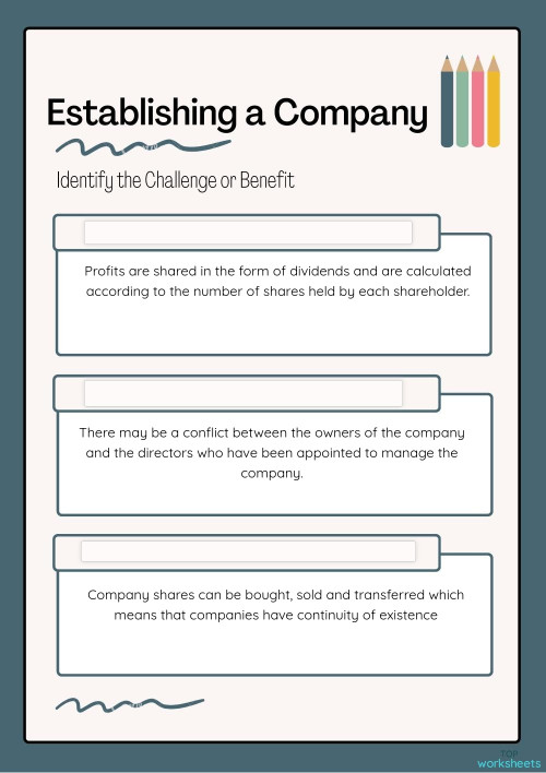 Identify Company challenges and benefits. Interactive worksheet ...