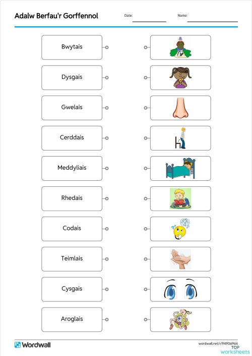 Adalw Berfau'r Gorffennol. Interactive worksheet | TopWorksheets