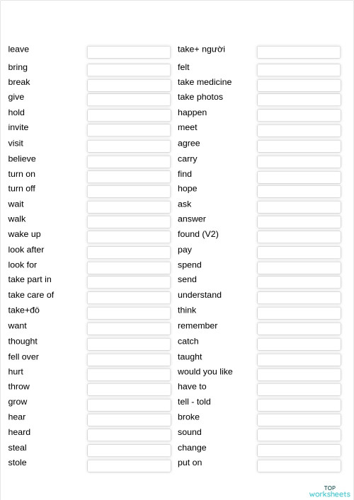 MATCHING VOCABULARY. Interactive worksheet | TopWorksheets