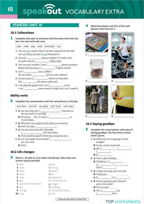 Unit 10 Extra vocabulary practise. Interactive worksheet | TopWorksheets