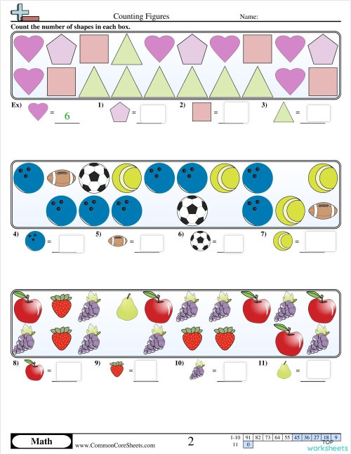 Counting Shapes Worksheet 5. Interactive worksheet | TopWorksheets