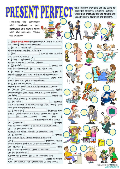 Present perfect. Interactive worksheet | TopWorksheets