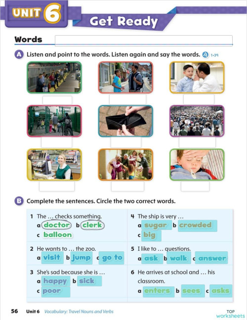 OD2 SB 06 056 057 Words. Interactive worksheet | TopWorksheets