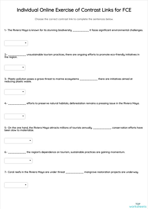 Individual Online Exercise of Contrast Links for FCE. Interactive ...
