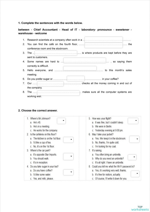 REVIEW UNIT 1. Interactive worksheet | TopWorksheets