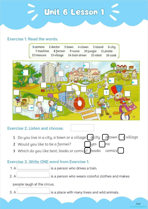 Movers - Unit 6 Lesson 1. Interactive worksheet | TopWorksheets