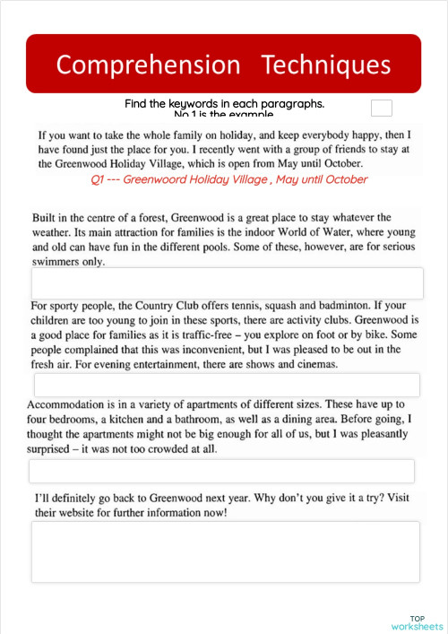 Reading comprehension: interactive worksheets and online exercises ...