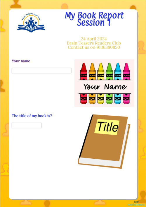 My Book Report Session 1. Interactive worksheet | TopWorksheets