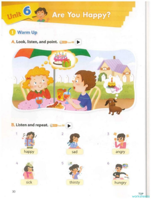 Listen Up 1_unit 6: Are You Happy?. Interactive worksheet | TopWorksheets