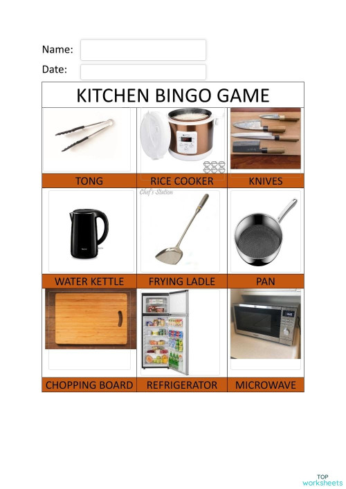 kitchen appliances. Interactive worksheet | TopWorksheets