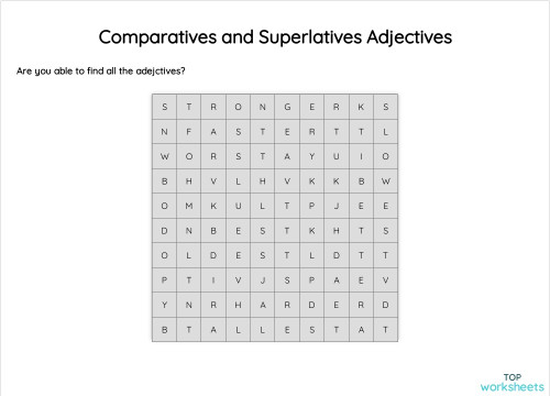 Comparatives and Superlatives Adjectives. Interactive worksheet ...
