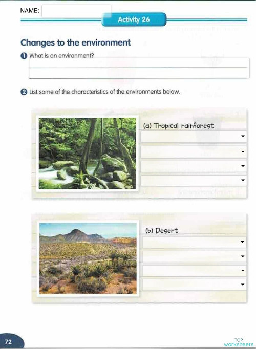 Activity 26: Changes to the environment (1). Interactive worksheet ...