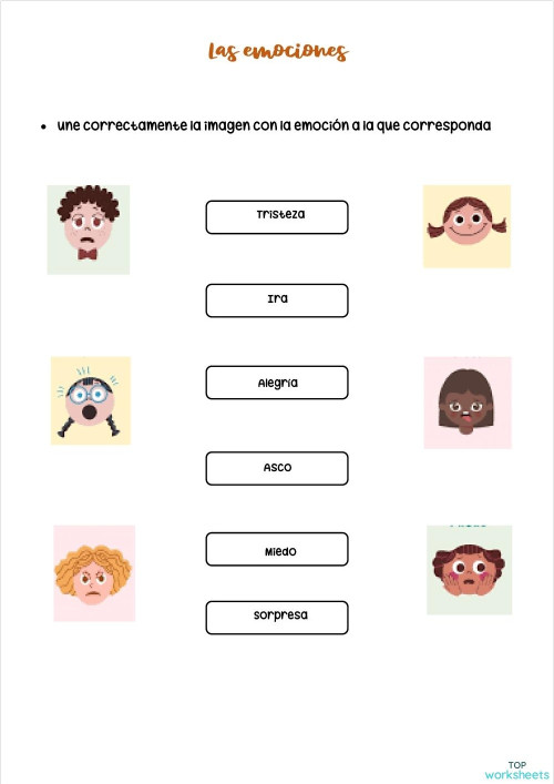 Hoja De Trabajo Para Identificar Emociones