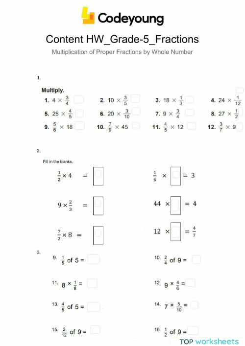 Content-HW-Multiplication of Proper Fractions by Whole Number ...